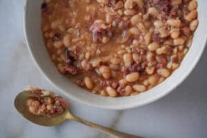 Thick and Hearty Navy Beans with Ham - Delicious Side Dishes